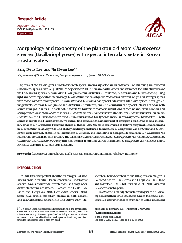 (PDF) Morphology and taxonomy of the planktonic diatom Chaetoceros ...
