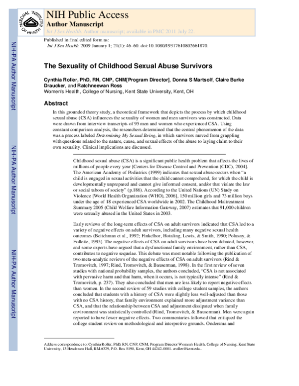 (PDF) The Sexuality of Childhood Sexual Abuse Survivors