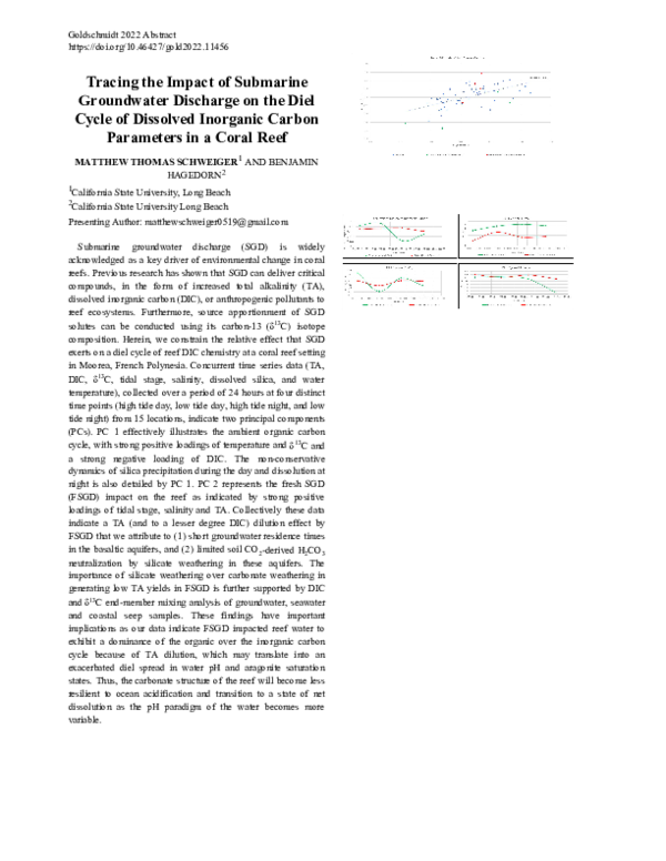(PDF) Tracing the Impact of Submarine Groundwater Discharge on the Diel ...