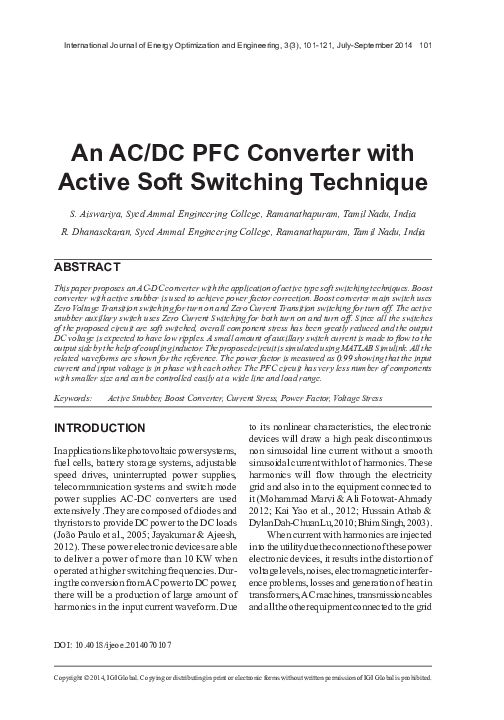(PDF) Active Soft Switching in AC-DC PFC Converter