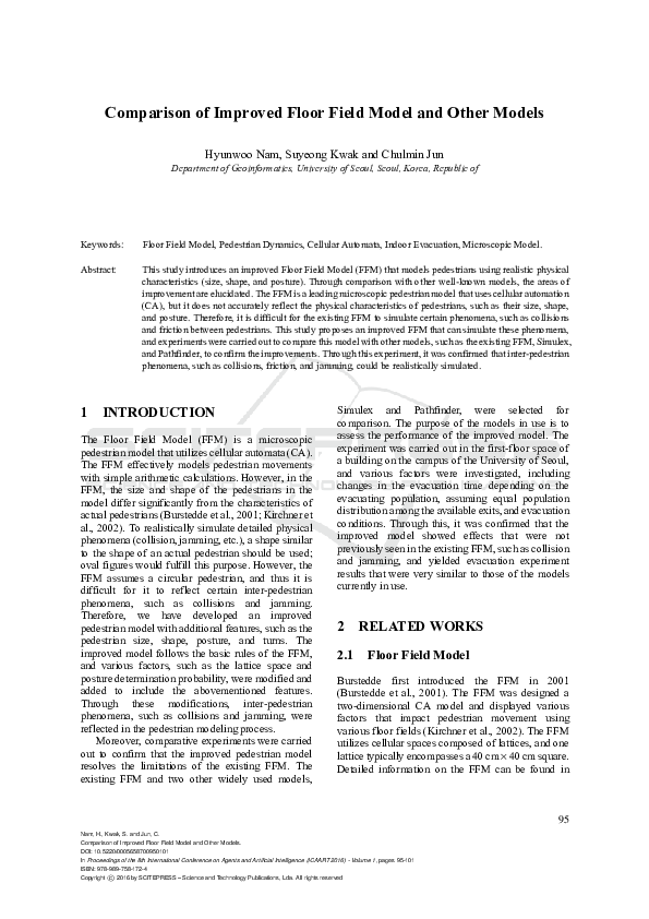 (PDF) Comparison of Improved Floor Field Model and Other Models