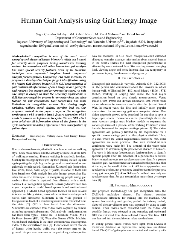 (PDF) Human Gait Analysis using Gait Energy Image | FAISAL IMRAN - Academia.edu