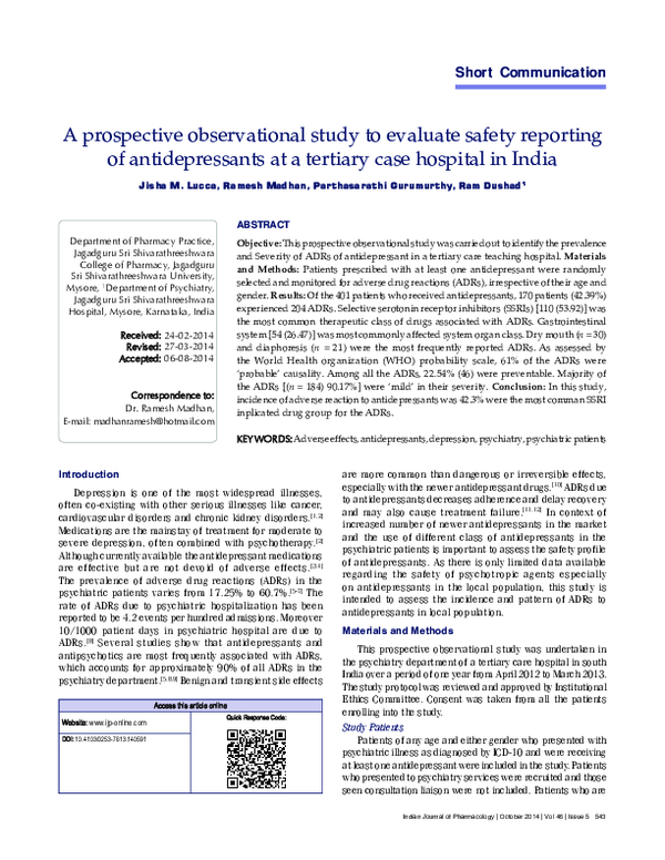 (PDF) A prospective observational study to evaluate safety reporting of ...