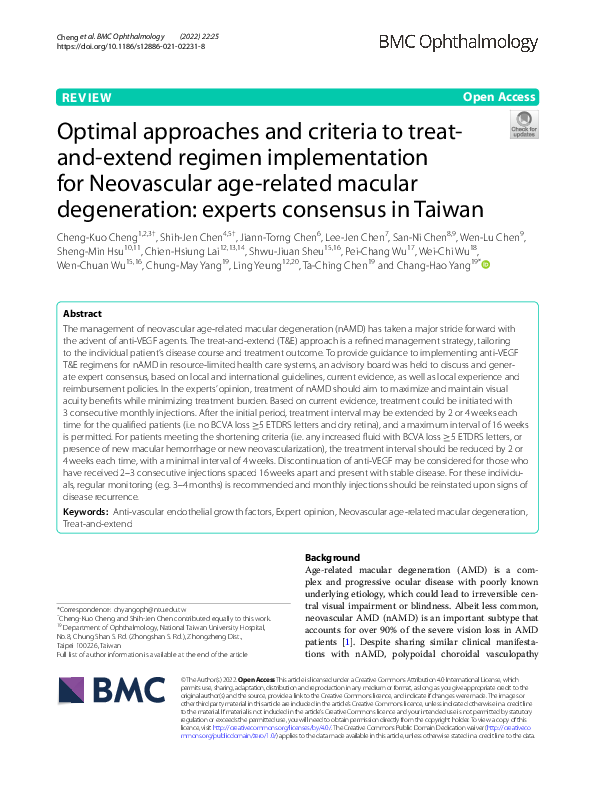 (PDF) Treat-and-Extend Regimen for nAMD: Expert Consensus