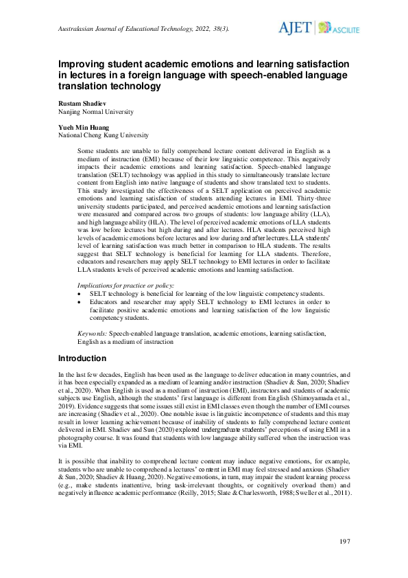 (PDF) Improving student academic emotions and learning satisfaction in ...