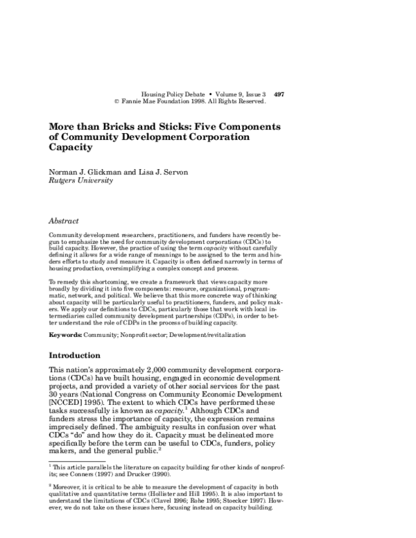 (PDF) More than bricks and sticks: Five components of community ...