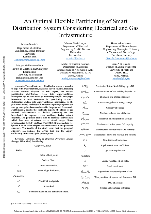 (PDF) An Optimal Flexible Partitioning of Smart Distribution System Considering Electrical and ...