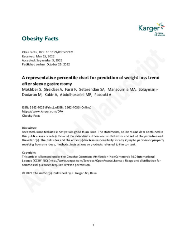 (PDF) A Representative Percentile Chart for Prediction of Weight Loss ...