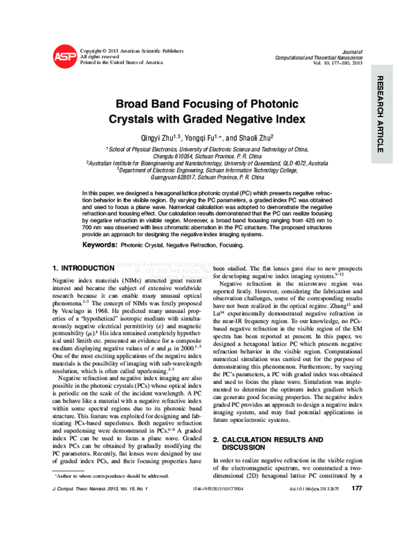 (PDF) Broad Band Focusing of Photonic Crystals with Graded Negative Index