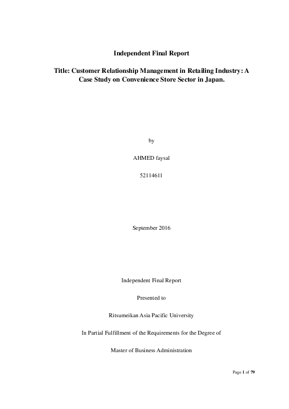 (PDF) Customer Relationship Management in Retailing Industry: A Case ...