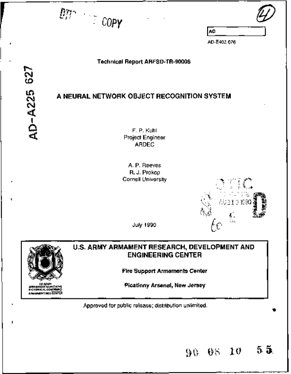 (PDF) A Neural Network Object Recognition System