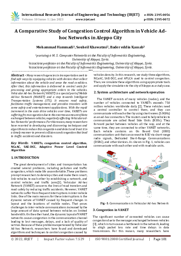 (PDF) A Comparative Study of Congestion Control Algorithm in Vehicle ...