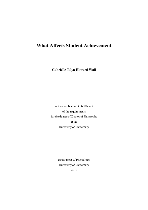 (PDF) What Affects Student Achievement