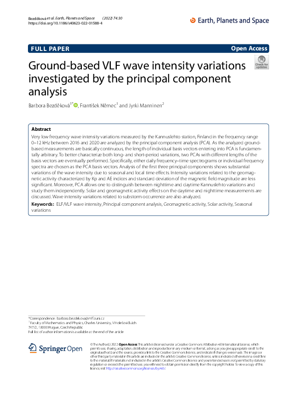 (PDF) Ground-based VLF wave intensity variations investigated by the ...