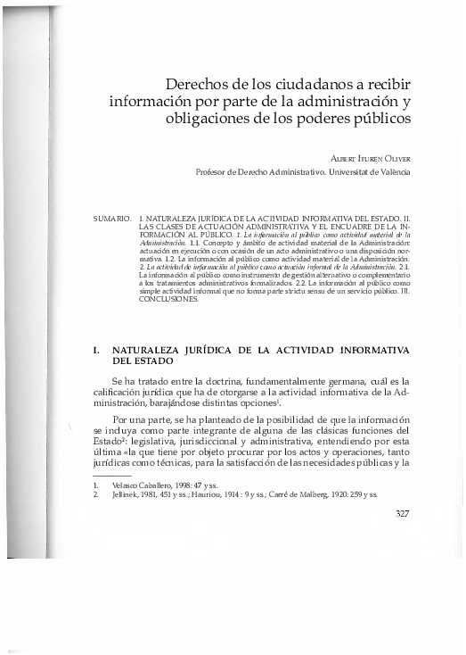 (PDF) Derechos de los ciudadanos a recibir información por parte de la ...