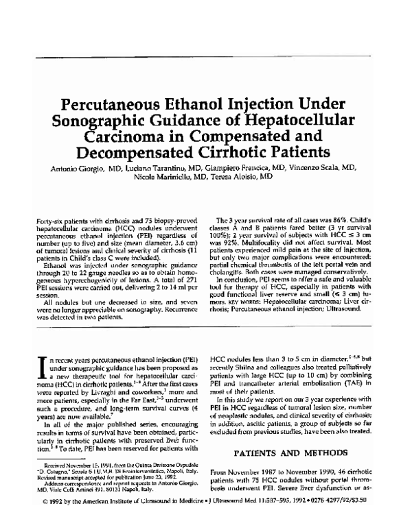 (PDF) Percutaneous ethanol injection under sonographic guidance of ...