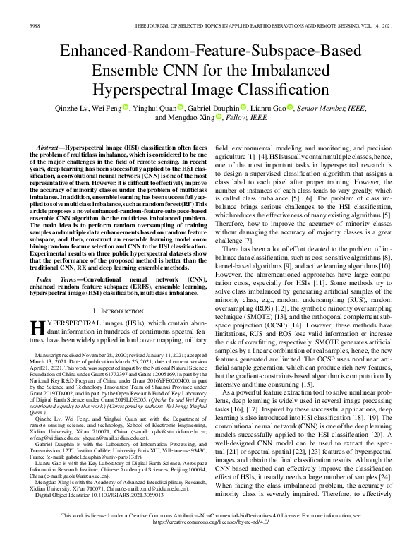 Pdf Enhanced Random Feature Subspace Based Ensemble Cnn For The
