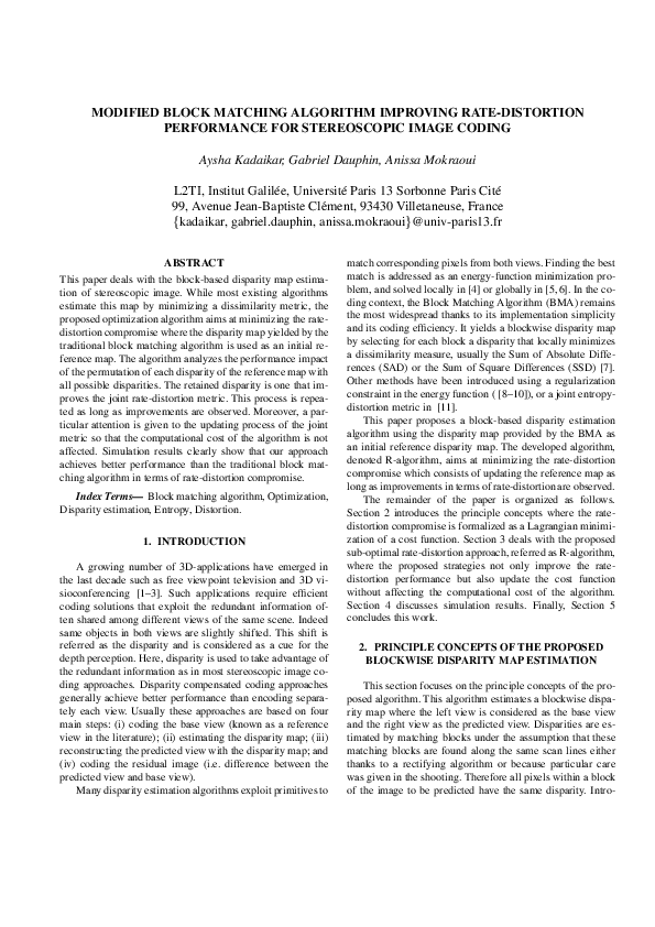 (PDF) Modified block matching algorithm improving rate-distortion ...