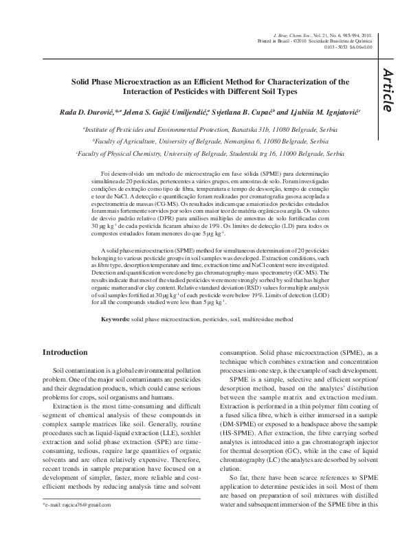 (PDF) Solid phase microextraction as an efficient method for characterization of the interaction ...