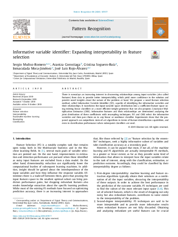 (PDF) Informative variable identifier: Expanding interpretability in ...