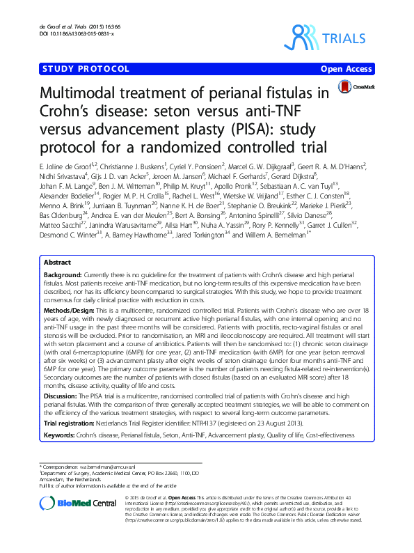 (PDF) Multimodal treatment of perianal fistulas in Crohn’s disease ...