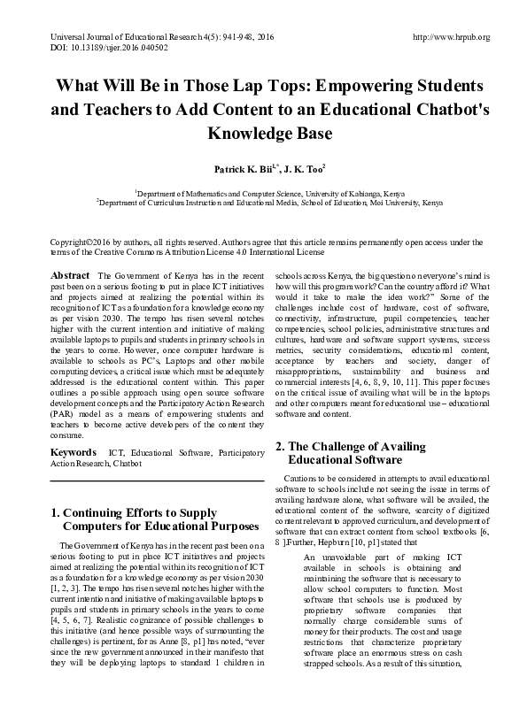 (PDF) What Will Be in Those Lap Tops: Empowering Students and Teachers to Add Content to an ...