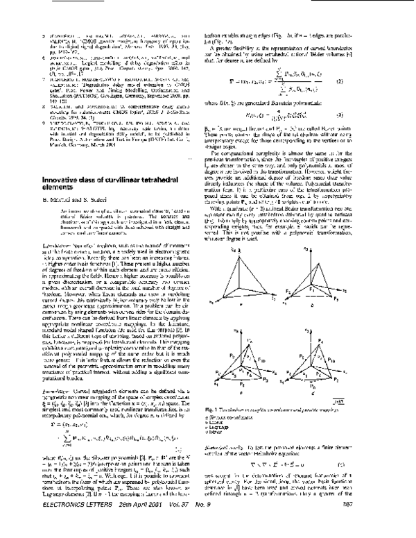 (PDF) Innovative class of curvilinear tetrahedral elements