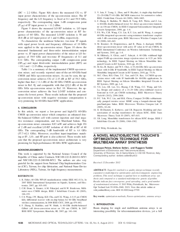 (PDF) A Novel Multiobjective Taguchi's Optimization Technique for Multibeam Array Synthesis
