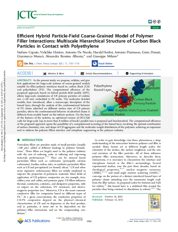 (PDF) Efficient Hybrid Particle-Field Coarse-Grained Model of Polymer Filler Interactions ...