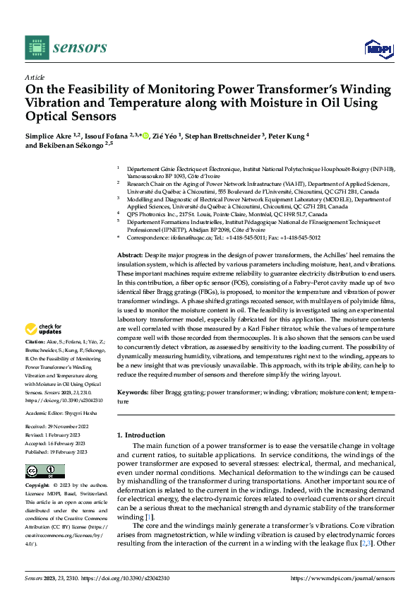 (PDF) On the Feasibility of Monitoring Power Transformer’s Winding Vibration and Temperature ...