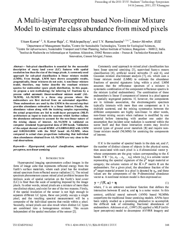 (PDF) A multi-layer perceptron based non-linear mixture model to estimate class abundance from ...