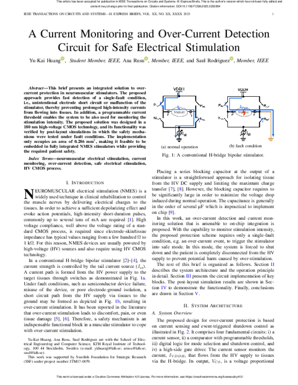Pdf A Current Monitoring And Over Current Detection Circuit For Safe