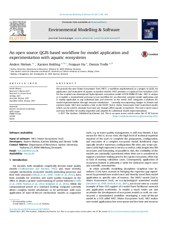 Pdf An Open Source Qgis Based Workflow For Model Application And Experimentation With Aquatic
