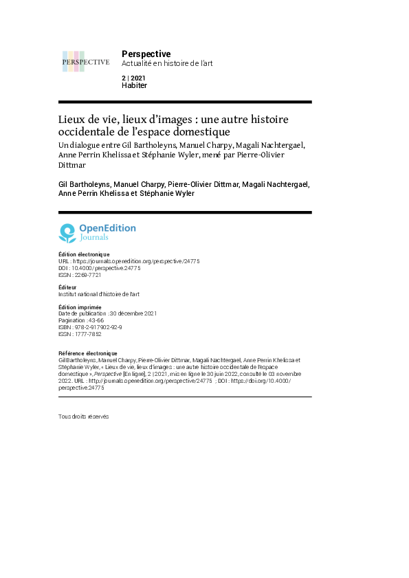 (PDF) Lieux de vie, lieux d’images : une autre histoire de l’espace ...