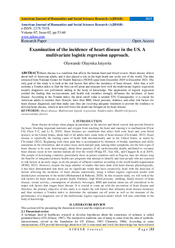 (PDF) Examination of the incidence of heart disease in the US. A ...