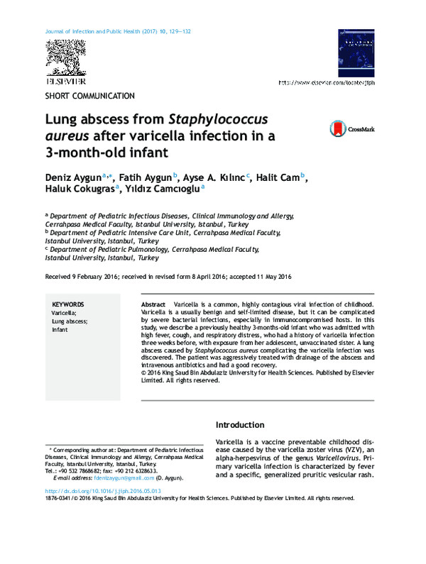 (PDF) Lung abscess from Staphylococcus aureus after varicella infection ...