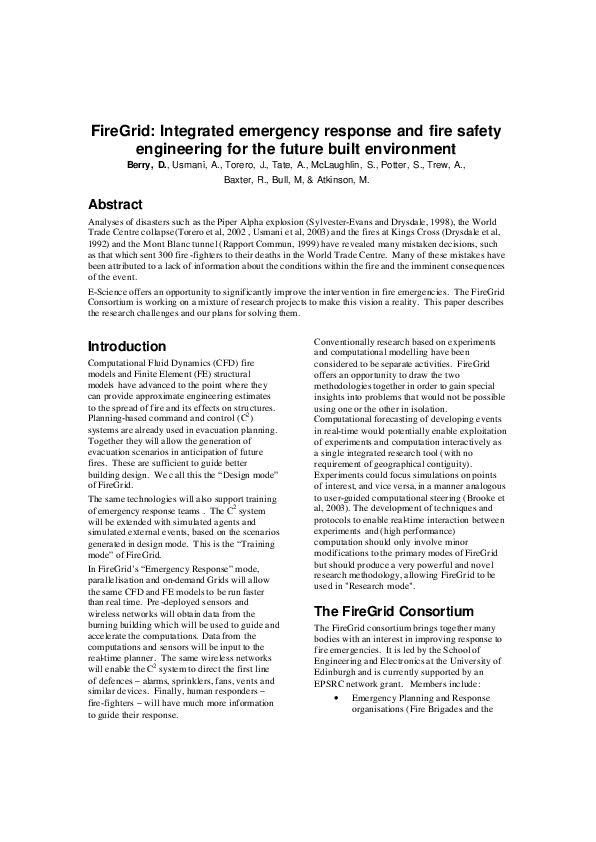 (PDF) FireGrid: Integrated emergency response and fire safety ...