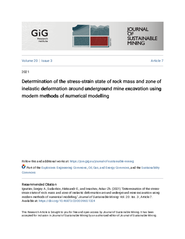 Pdf Determination Of The Stress Strain State Of Rock Mass And Zone Of Inelastic Deformation