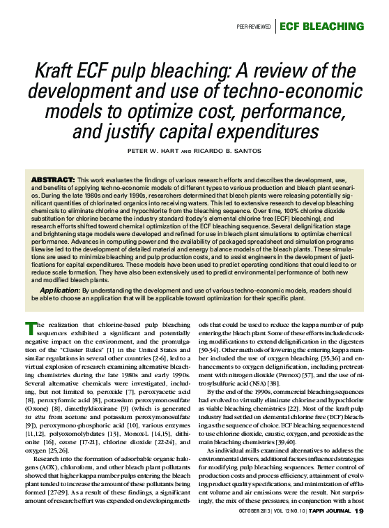 (PDF) Kraft ECF pulp bleaching: A review of the development and use of ...