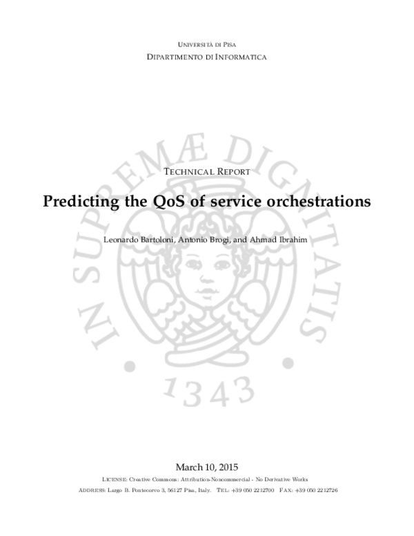 (PDF) Predicting the QoS of service orchestrations