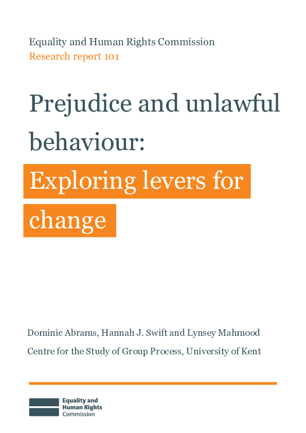 (PDF) Prejudice and unlawful behaviour: Exploring levers for change