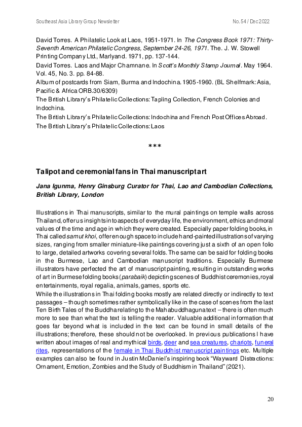 (PDF) Talipot and ceremonial fans in Thai manuscript art