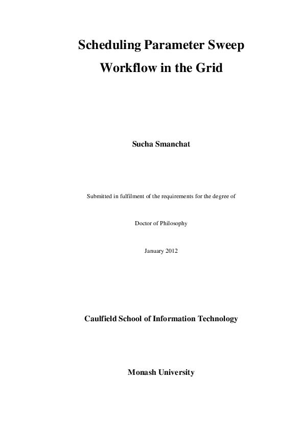 (PDF) Scheduling parameter sweep workflow in the grid