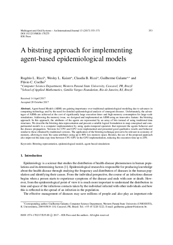 (PDF) A bitstring approach for implementing agent-based epidemiological ...