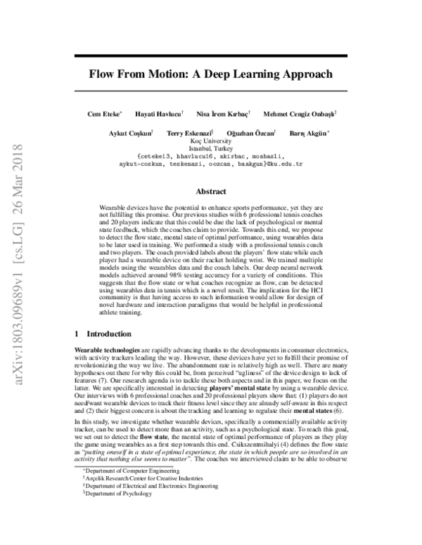 (PDF) Flow From Motion: A Deep Learning Approach