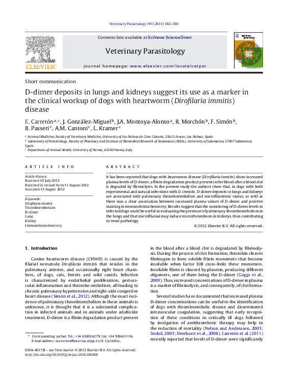 (PDF) D-dimer deposits in lungs and kidneys suggest its use as a marker ...