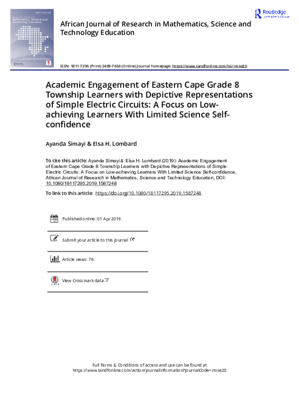 (PDF) Academic Engagement of Eastern Cape Grade 8 Township Learners ...