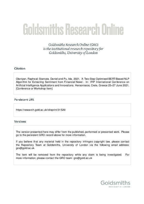 (PDF) A Two-Step Optimised BERT-Based NLP Algorithm for Extracting ...