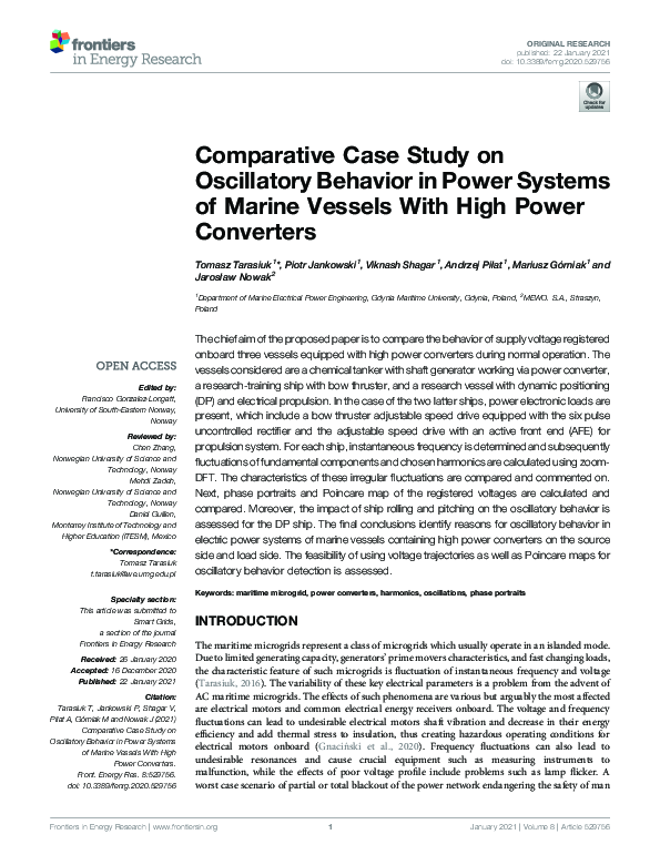 (PDF) Comparative Case Study on Oscillatory Behavior in Power Systems ...