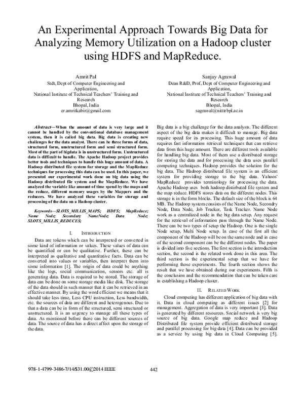 (PDF) An experimental approach towards big data for analyzing memory utilization on a hadoop ...
